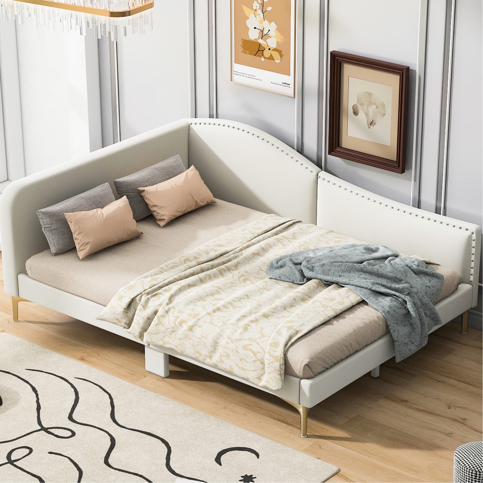 Beige Linen Daybed with Safety Features | Good for Indoor Overnight ...