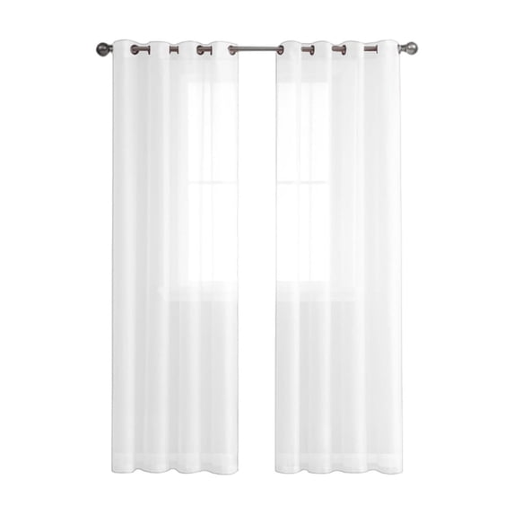 Beige Linen Semi Sheer Curtains 98 inches Long for Living Room, Grommet ...