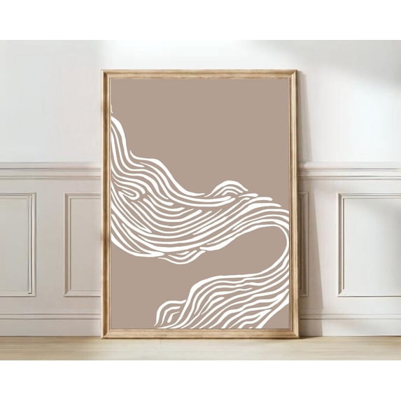 Beige Lines Print Modern Gallery Abstract Print Minimalist Print Luxury ...