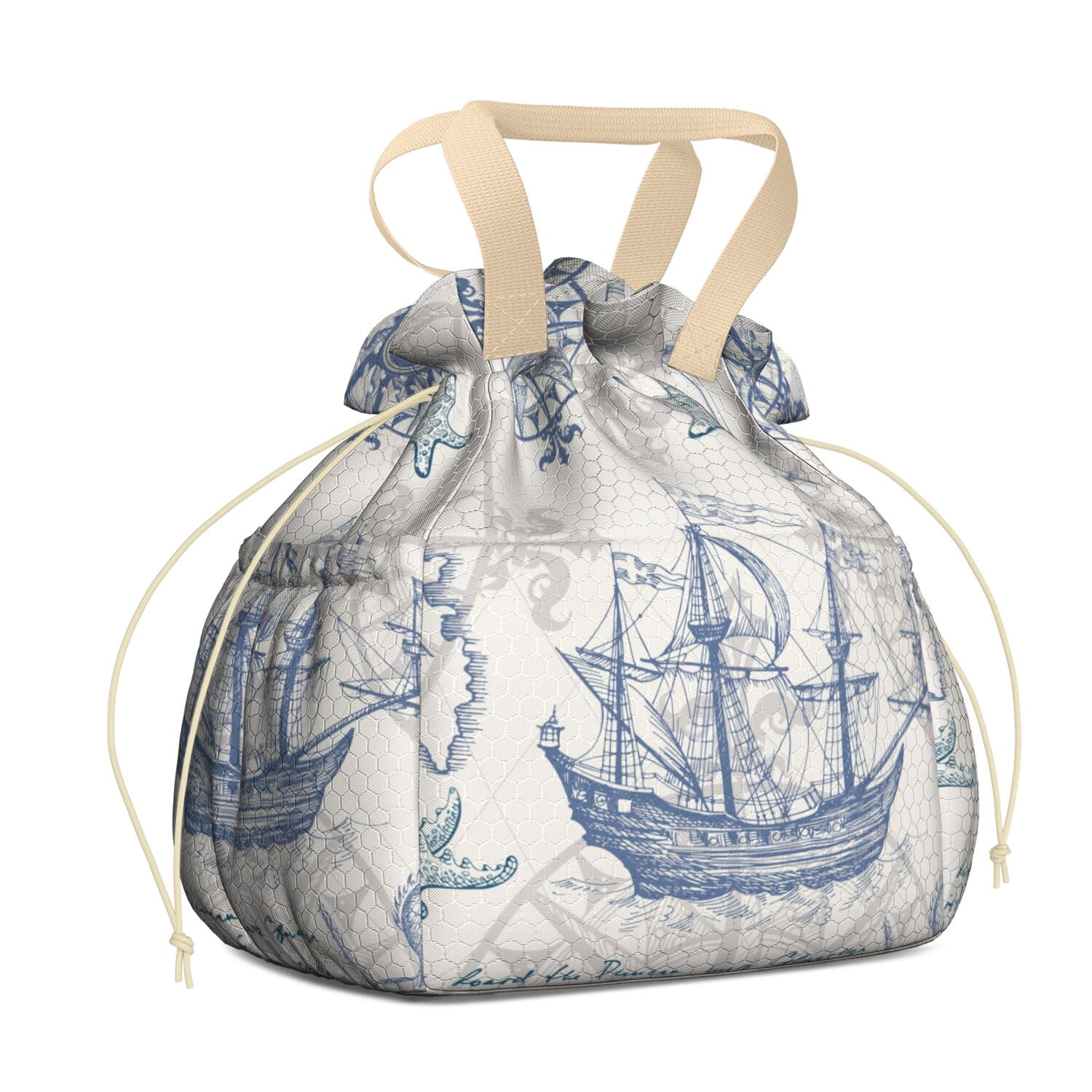 Beige Lunch Bag for Women Insulated Womens Drawstring Lunch Bag for ...