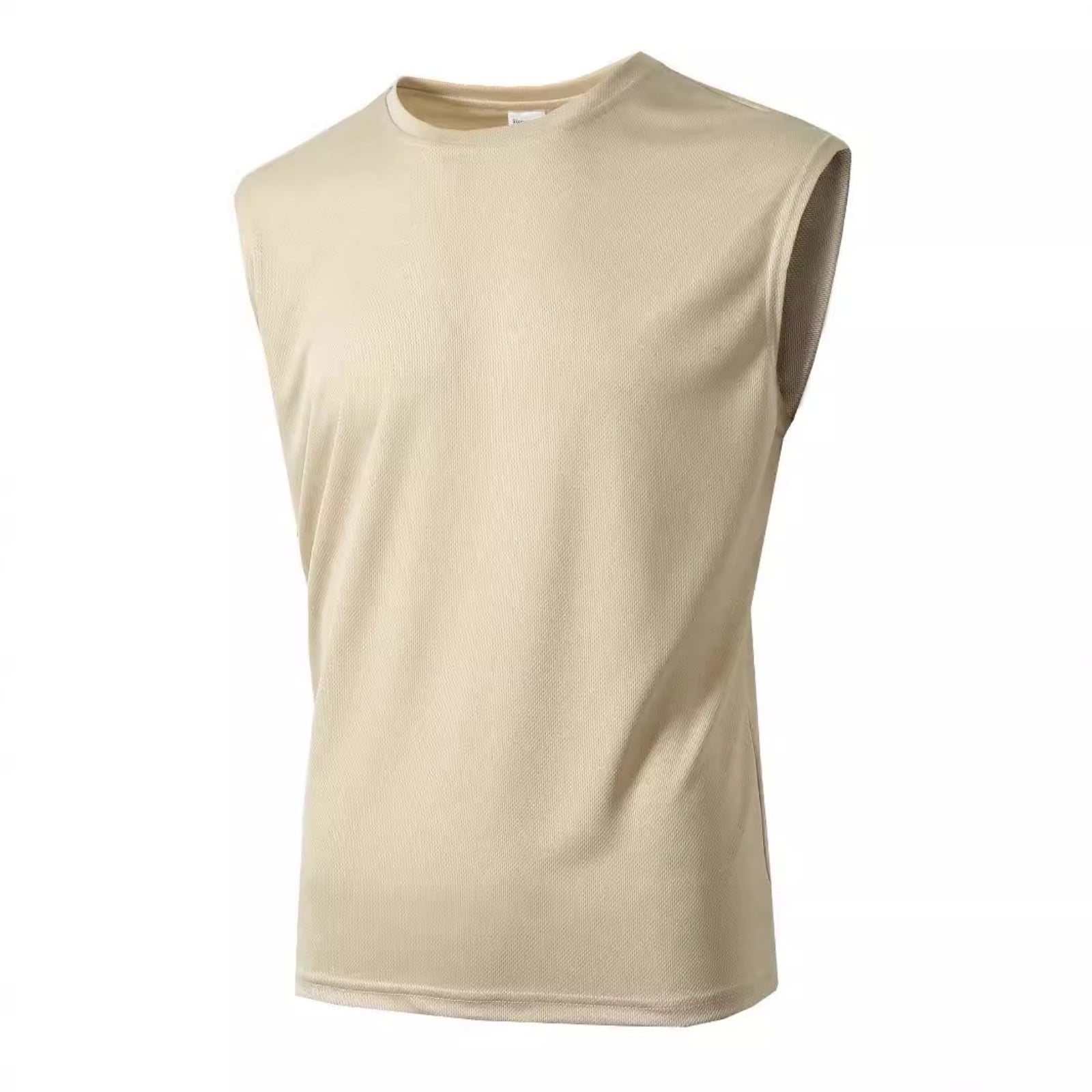 Beige Mens Crewneck Vests Workout Athletic Brunch Jogger Tops Vest for ...