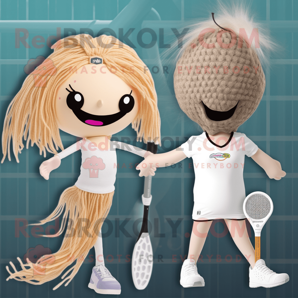 Beige Mermaid REDBROKOLY mascot costume character dressed with a One ...