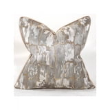 Beige Metallic Jacquard Decorative Pillow Cover With Abstract ...