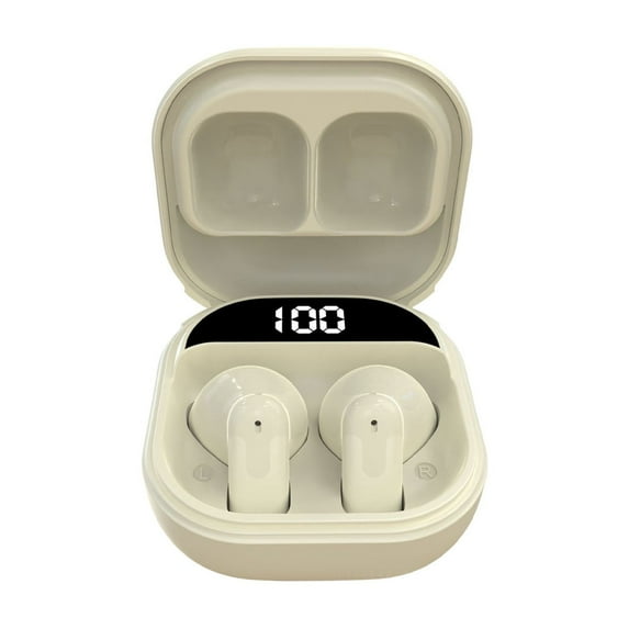 Beige Mini Bluetooth Earbuds 5.4 Semi In Ear True Wireless Headphones ...