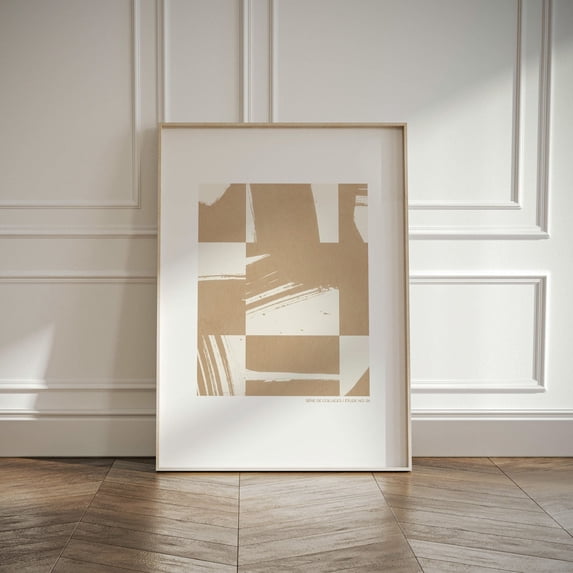 Beige Minimalist Abstract Poster Modern Neutral Light Brown Japandi ...
