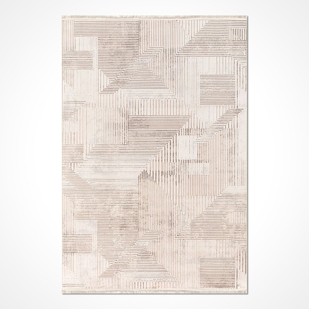 Beige Modern Acrylic Area Rugs for Living Room Jacquard Textured Modern ...