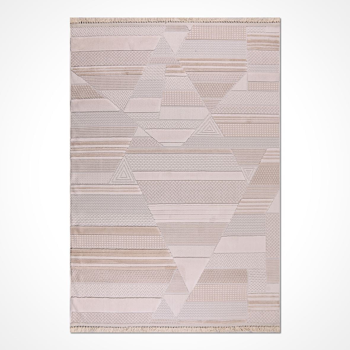 Beige Modern Polyester Area Rugs for Living Room Jacquard Textured ...