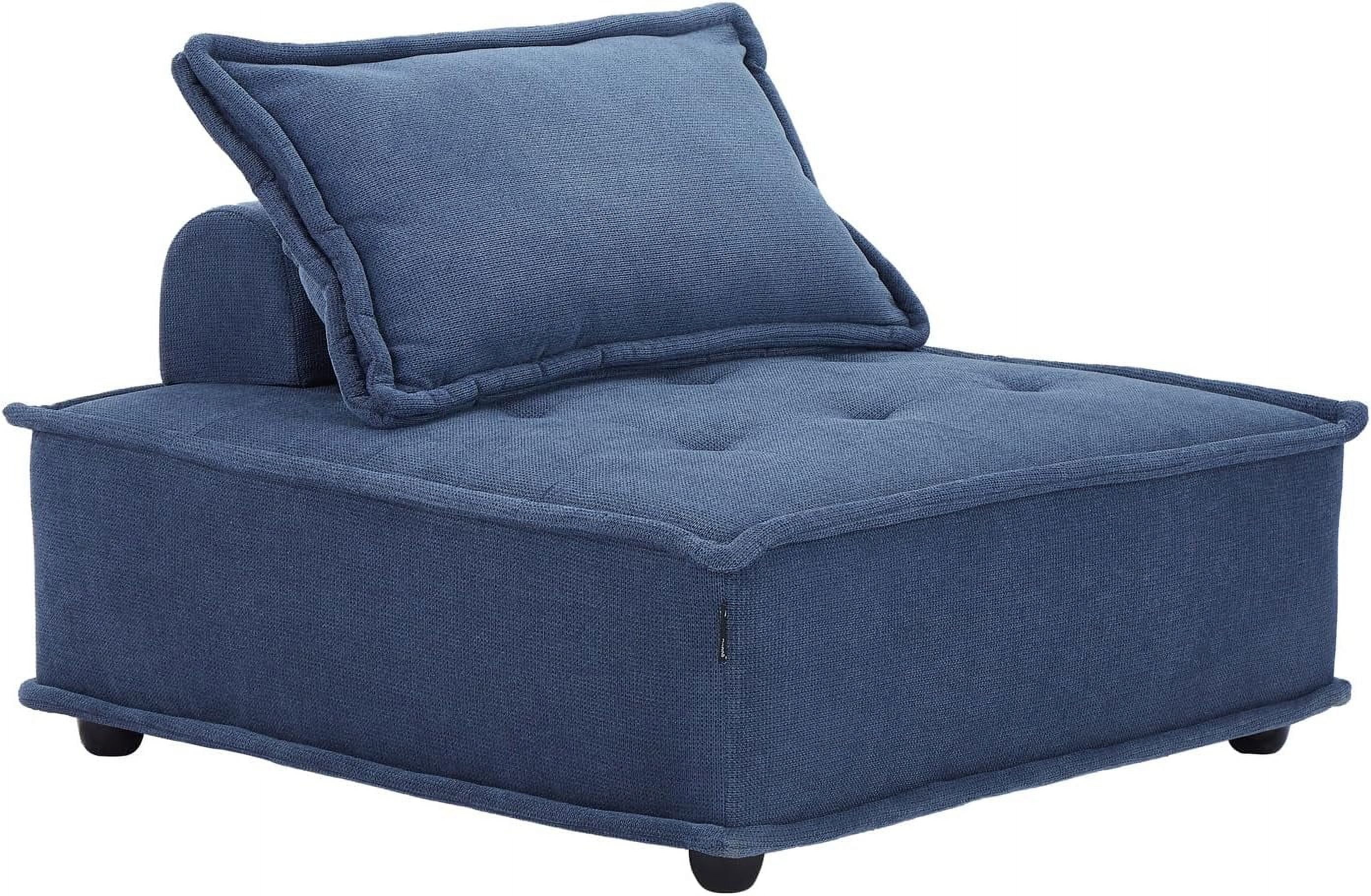 Beige Modular Sectional Sofa Couch 1 Seater Tofu Block Single Sofa Soft ...