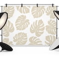 Beige Monstera Leaf Backdrop for Photography, Tropical Botanical ...