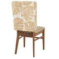 Beige Monstera Leaf Chair Back Covers Set of 4 Summer Botanical ...