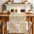 Beige Monstera Leaf Dining Table Runner, Summer Botanical Tropical ...
