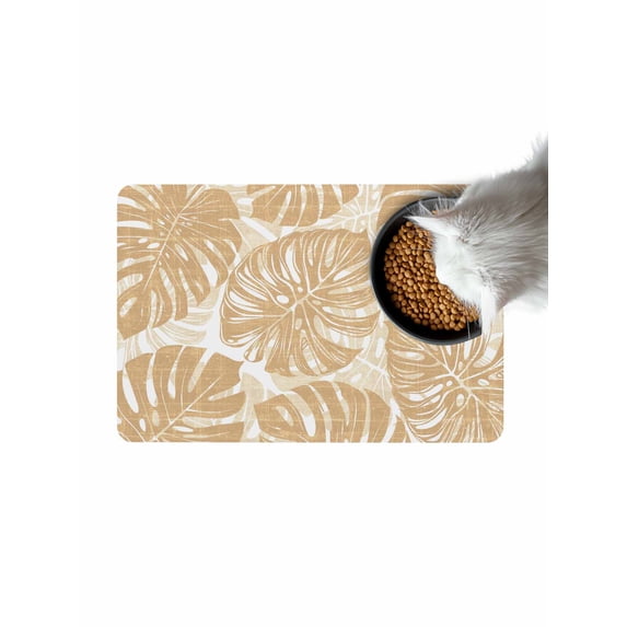 Beige Monstera Leaf Doormat Non Slip Diatomaceous Earth Door Mat ...