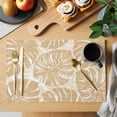 Beige Monstera Leaf Placemats Set of 8, Summer Botanical Tropical Plant ...