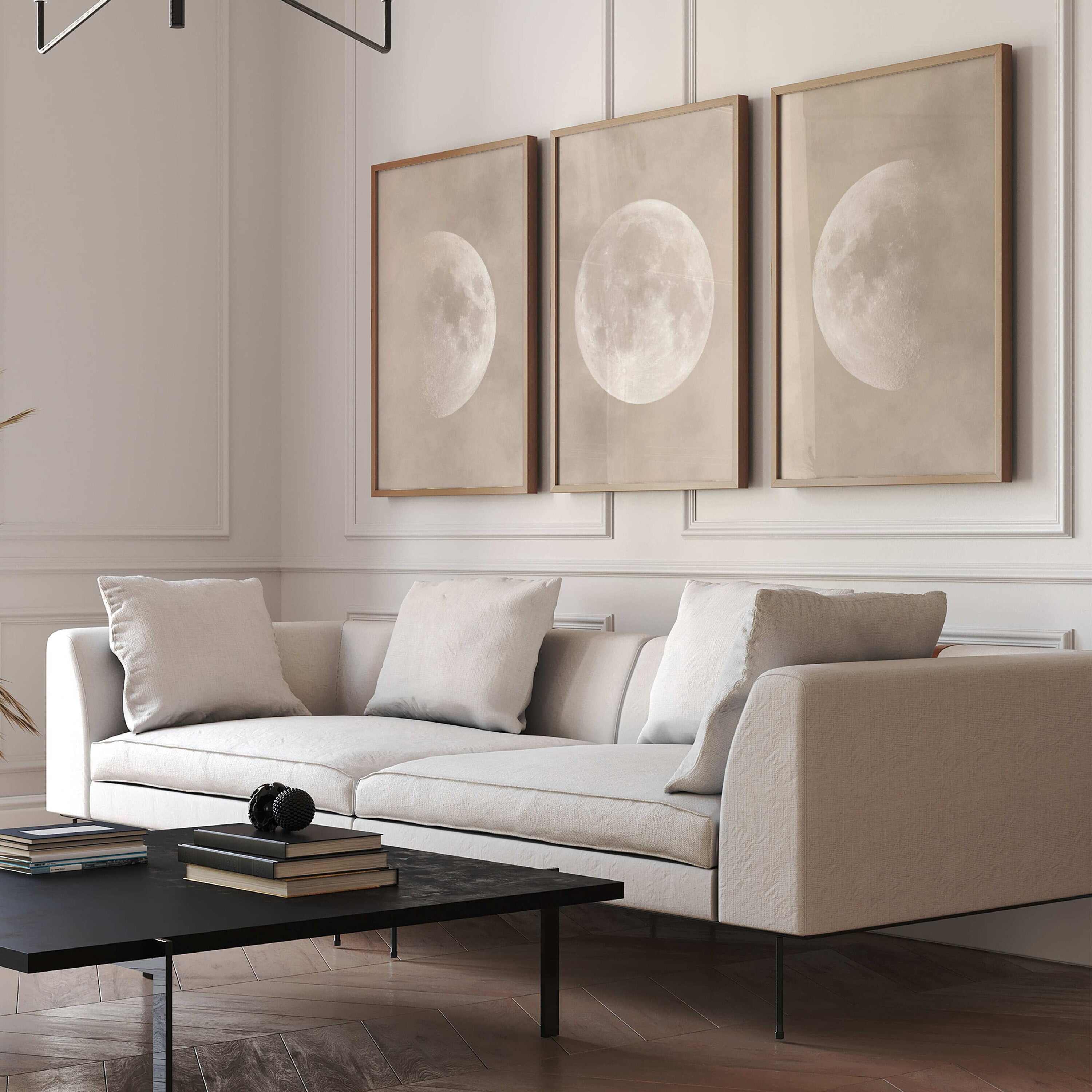 Beige Moon Wall Art Prints Prints Living Room Decor Moon Poster ...