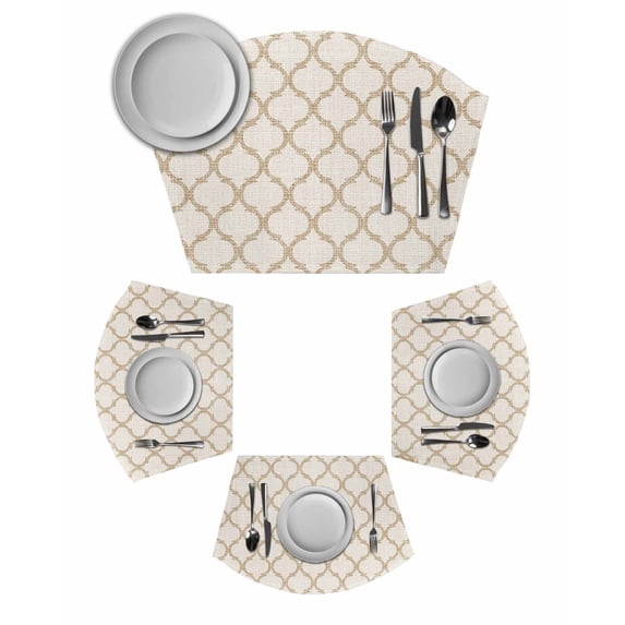 Beige Moroccan Round Table Placemats Set of 2 Wedge Placemats, Morocco ...