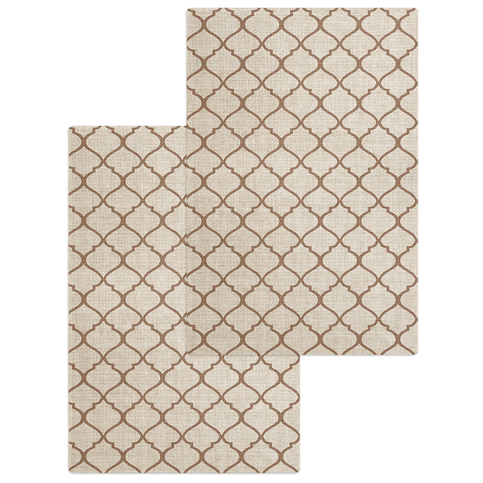 Beige Morocco Pattern Hand Towels Set,Waffle Weave Kitchen Towels 2PCS ...
