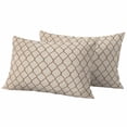 Beige Morocco Pattern Outdoor Pillow Covers 20"x12" Set of 2,Waterproof ...