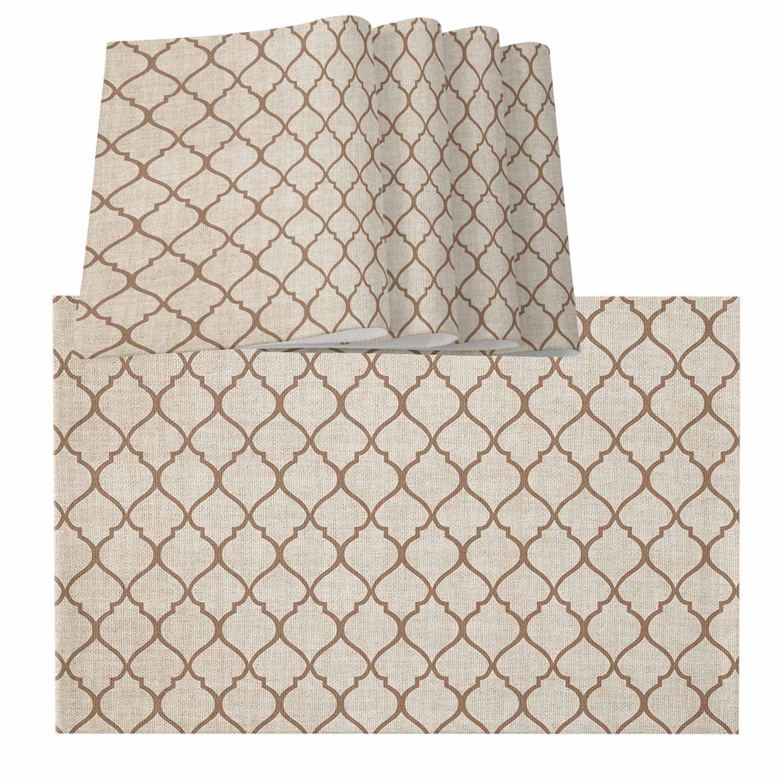 Beige Morocco Pattern Placemats for Dinning Table Set of 4,Modern ...