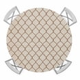 Beige Morocco Pattern Round Tablecloth for 45-54 Inch Tables,Fitted ...