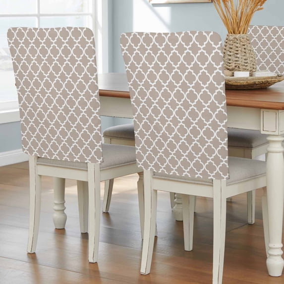 Beige Moroccon Chair Back Covers, Farmhouse Minimalist Abstract ...