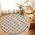 Beige Morrocan Plaid Geometric Art Check Round Area Rug 3ft,Living Room ...
