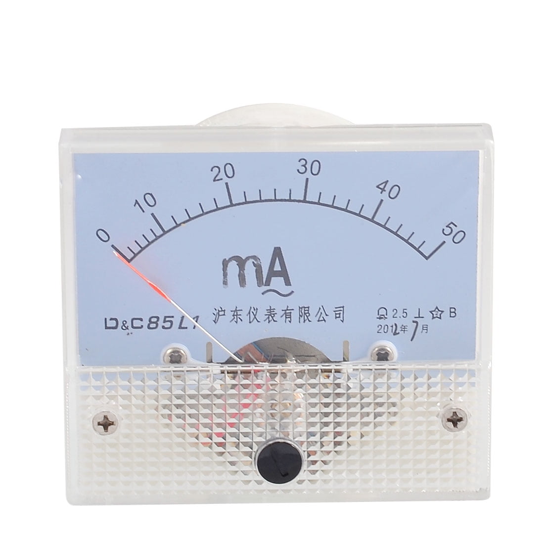 Beige Mounting Head Plastic Milli Ampere Current Meter Gauge 0-50MA ...