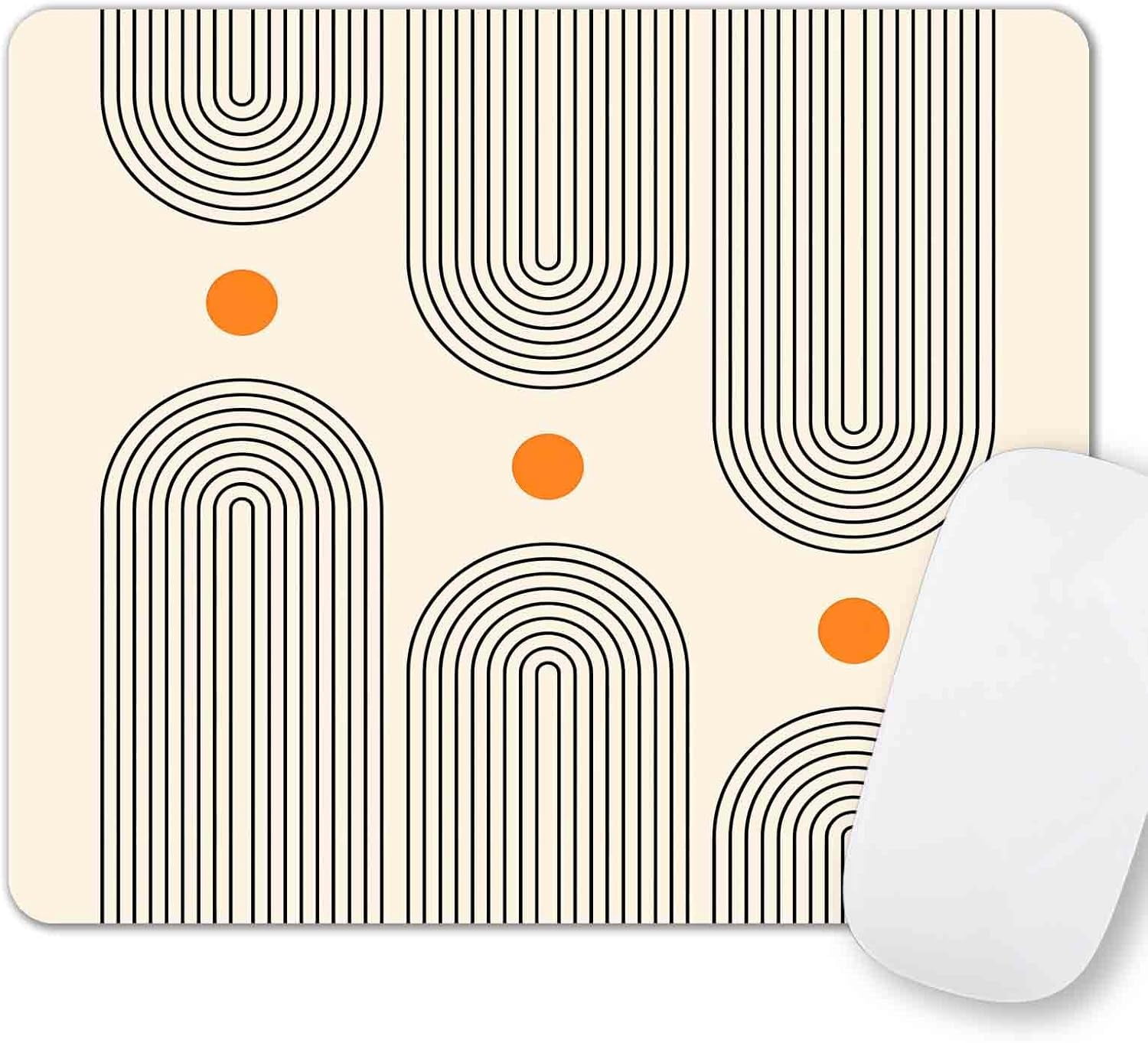 Beige Mouse Pad, Square Premium Texture Computer Cute Mouse Pad Design ...