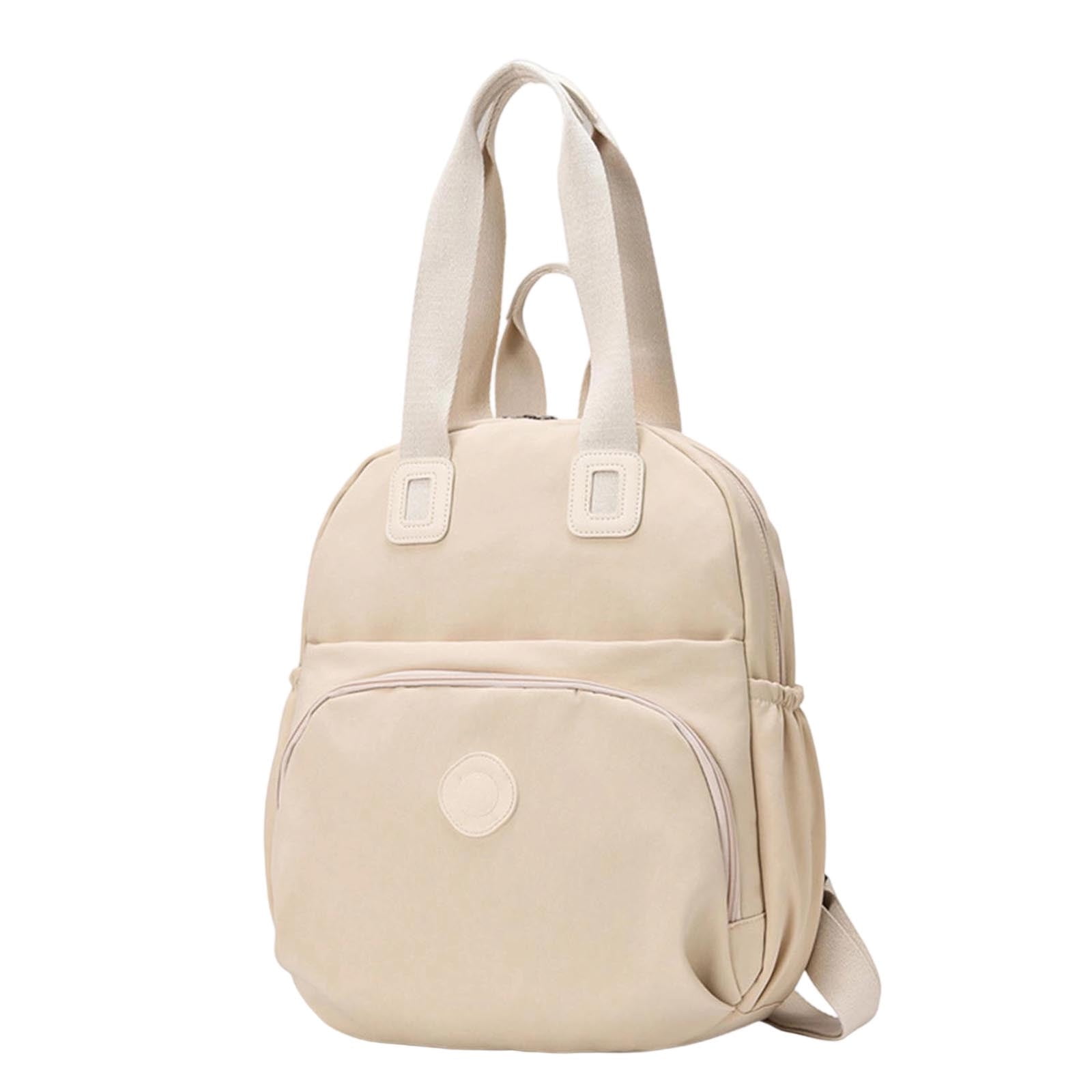 Beige Multi-Backpack Casual Large Capacity Waterproof Bag Convertible ...