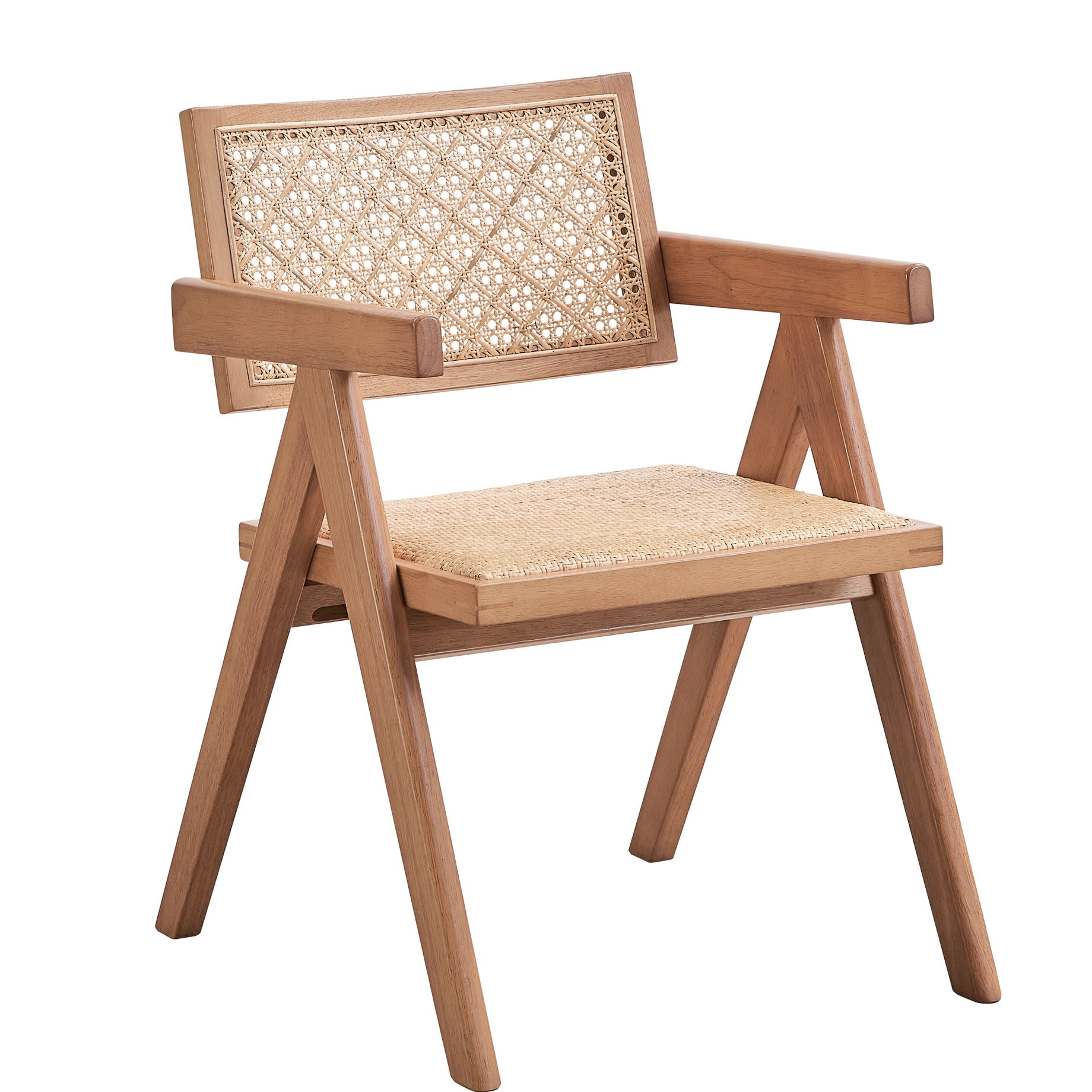 Beige & Natural Arm Chair Pair - Sturdy Wood Legs - Rustic Charm ...