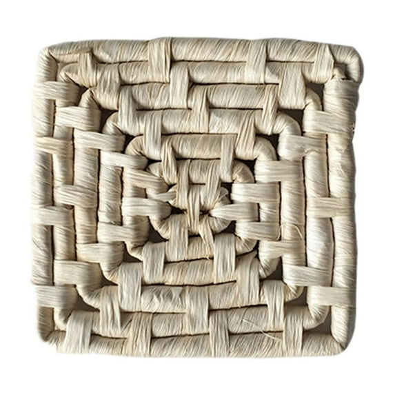 Beige Natural Corn Husk Woven Coaster Set Home Heat Resistant Mat ...