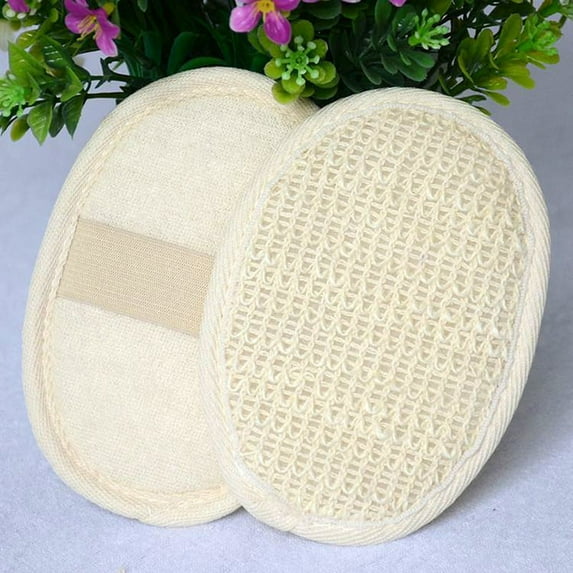 (Beige) Natural Loofah Sponge Exfoliating Bath Gloves Disc Pad Facial ...
