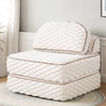 Beige-New Folding Sofa Bed, 3-In-1 Convertible Sleeper Chair With ...