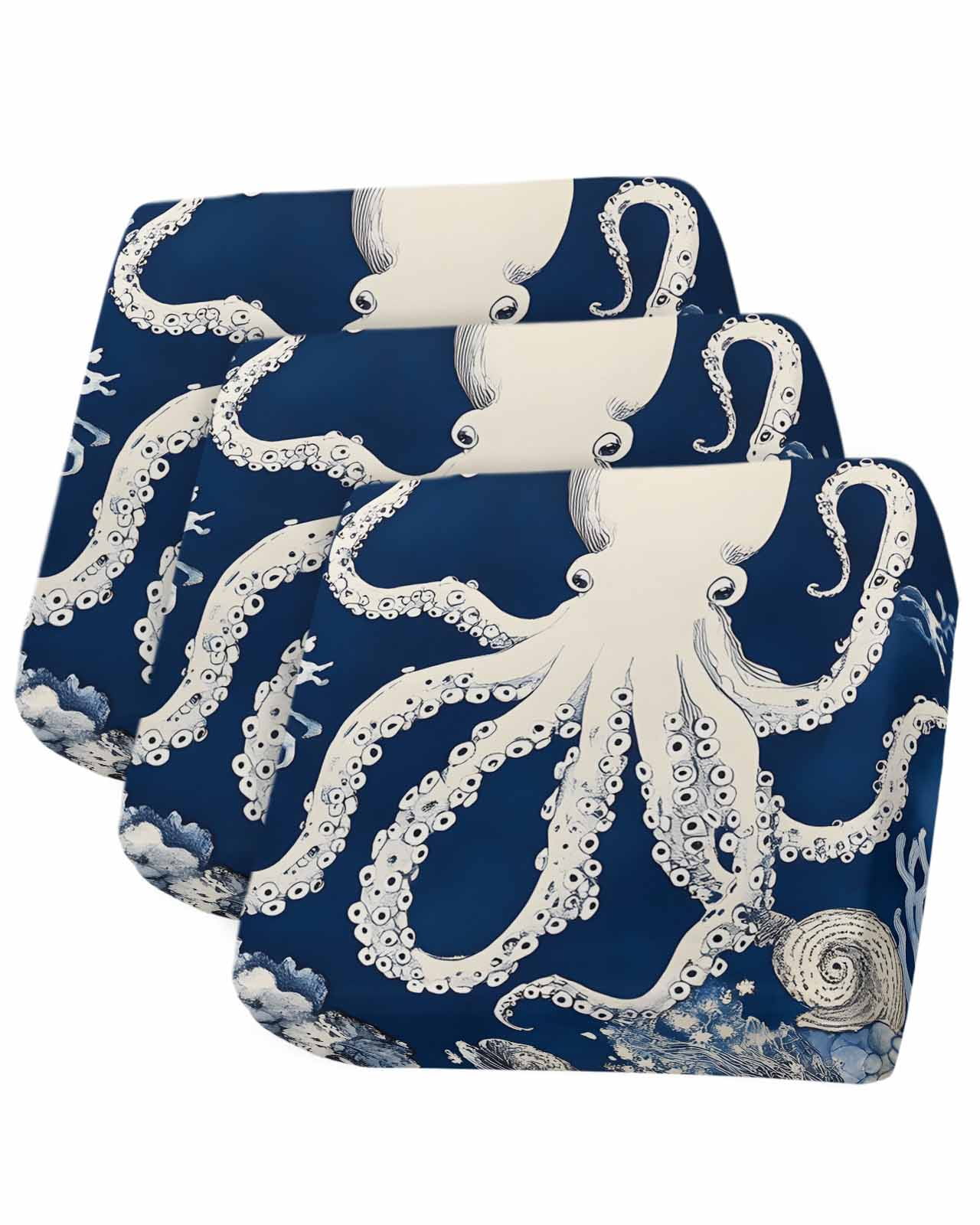 Beige Octopus Coastal Sofa Couch Cushion Covers Washable, Removable ...