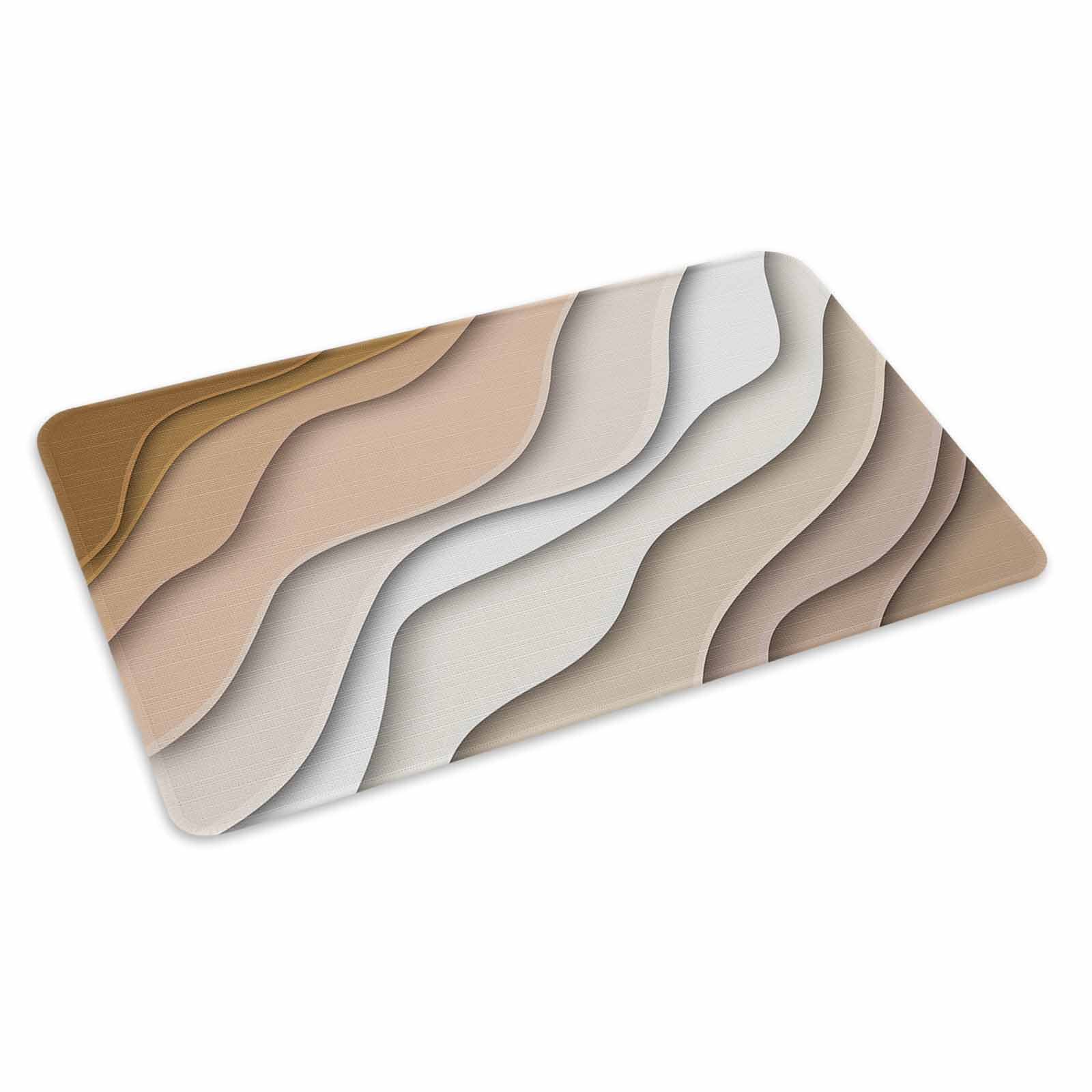Beige Ombre Doormat Outdoor Entrance 24"x36", Modern Geometric Abstract ...