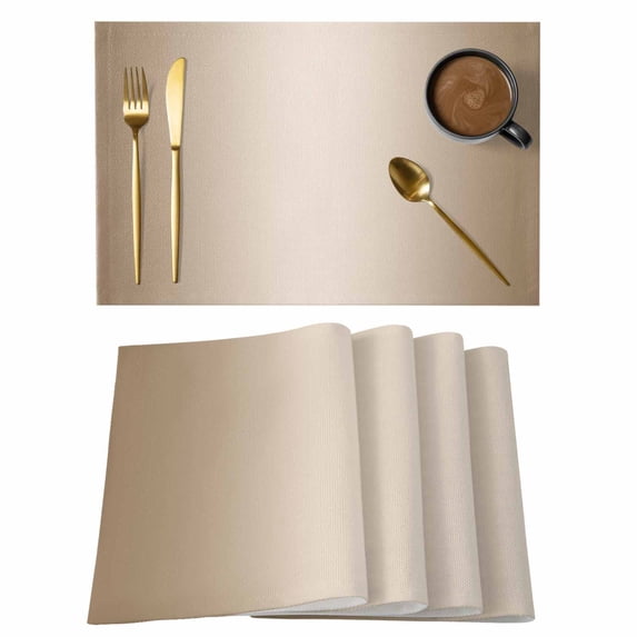 Beige Ombre Placemats Set of 12, Cotton Linen Fabric Place Mats, Modern ...