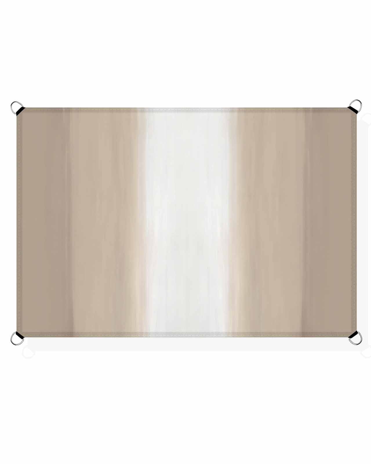 Beige Ombre Sun Shade Sail 6.5'X10' Abstract Khaki Ombre White Stripes ...