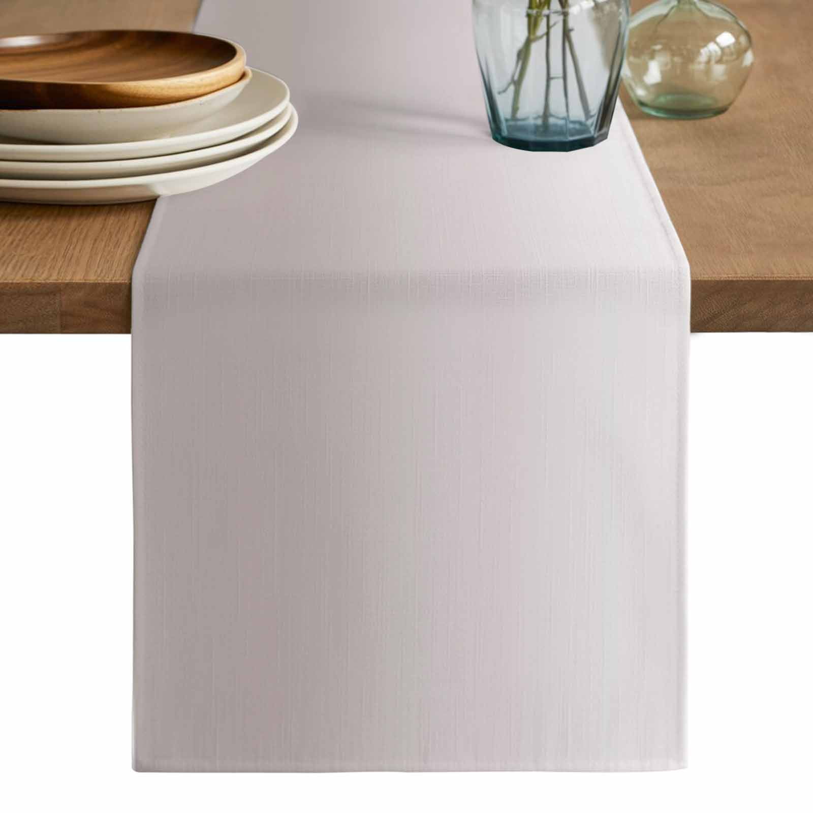 Beige Ombre Table Runner, White Gradient Modern Abstract Art Washable ...