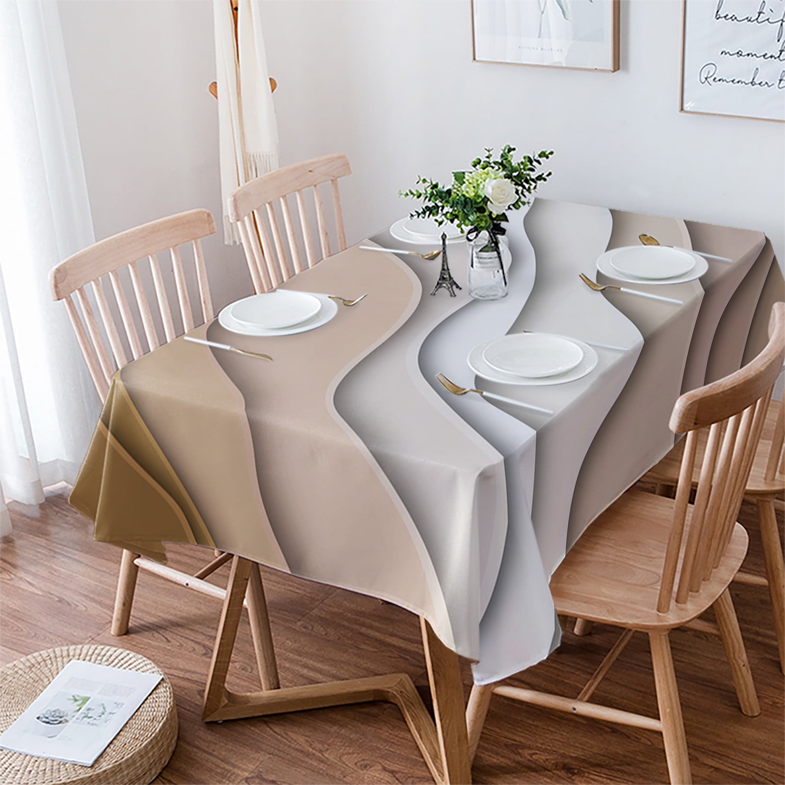 Beige Ombre Tablecloth Rectangle Table Cloth 52x70 , Waterproof ...