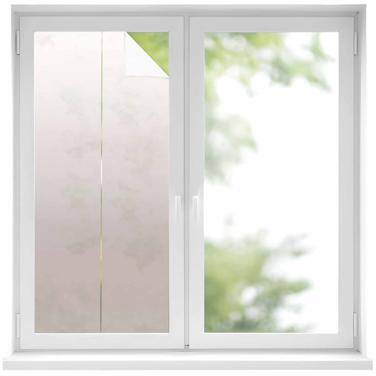 Beige Ombre Window Privacy Film, White Gradient Modern Abstract Art ...