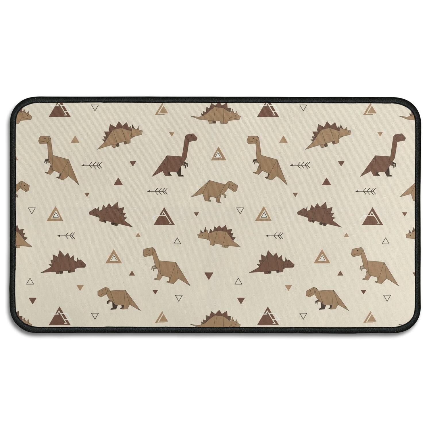 Beige Origami Dinosaurs Pattern Door Rugs,Washable Non Slip Door Mats ...