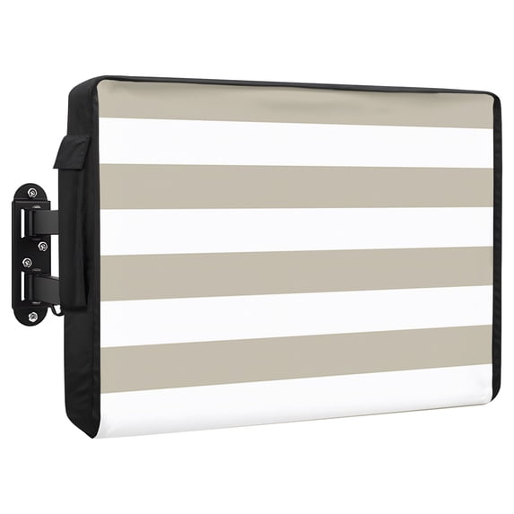 Beige and Outdoor TV Cover 30 to 32 Inch White Stripe Weatherproof and ...