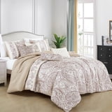 Beige Paisley Comforter Set Queen Size - Walmart.com
