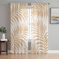 Beige Palm Leaves Sheer Curtains for Living Room Bedroom Summer ...