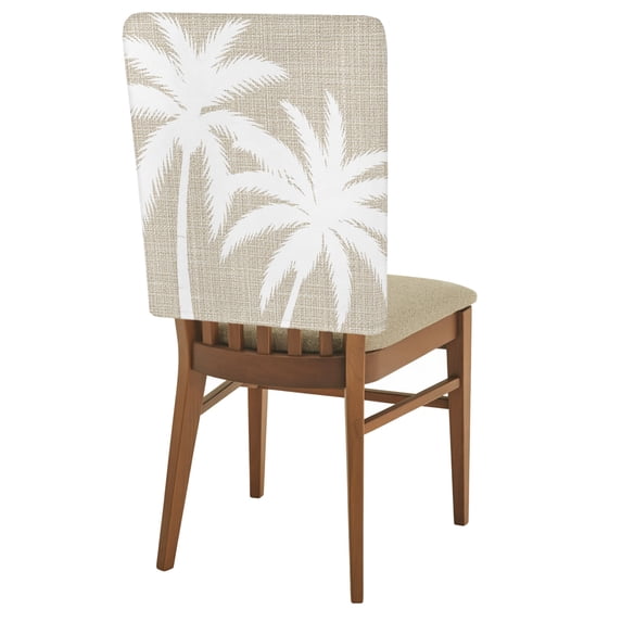 Beige Palm Tree Chair Back Covers Set of 6 Summer Tropical Beach ...
