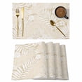 Beige Palm Tree Placemats Set of 8 Summer Tropical Plants Leaves ...