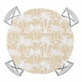 Beige Palm Tree Round Table Cover, Summer Tropical Country Nautical ...
