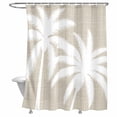 Beige Palm Tree Shower Curtain, Summer Tropical Beach Country Tree Leaf ...