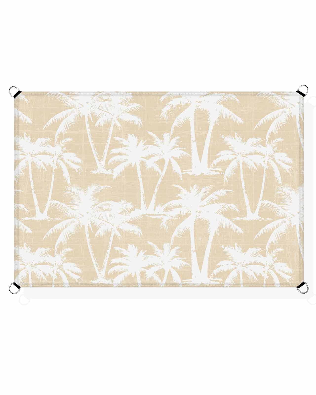 Beige Palm Tree Sun Shade Sail 8'X10' Summer Tropical Country Nautical ...