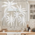 Beige Palm Tree Swag Curtains Valance and Tier Set, Summer Tropical ...