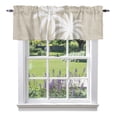 Beige Palm Tree Valances for Windows, Summer Tropical Beach Country ...